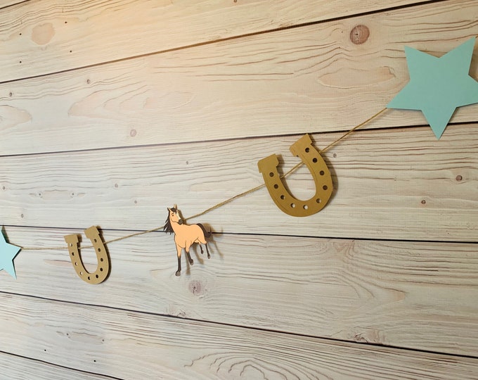 Spirit Riding Free Birthday Garland, Horse Shoe Garland, Spirit Riding ...