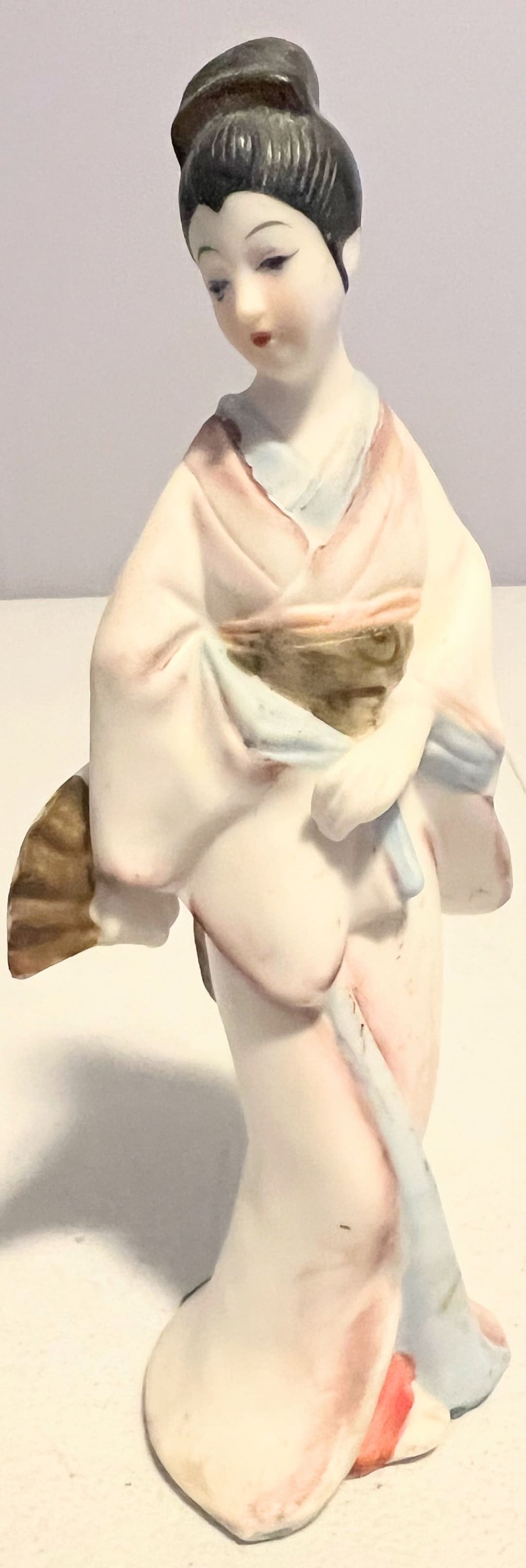 Vintage Porcelain Fan Japanese GEISHA Demure Japan Woman Figurine Doll ...