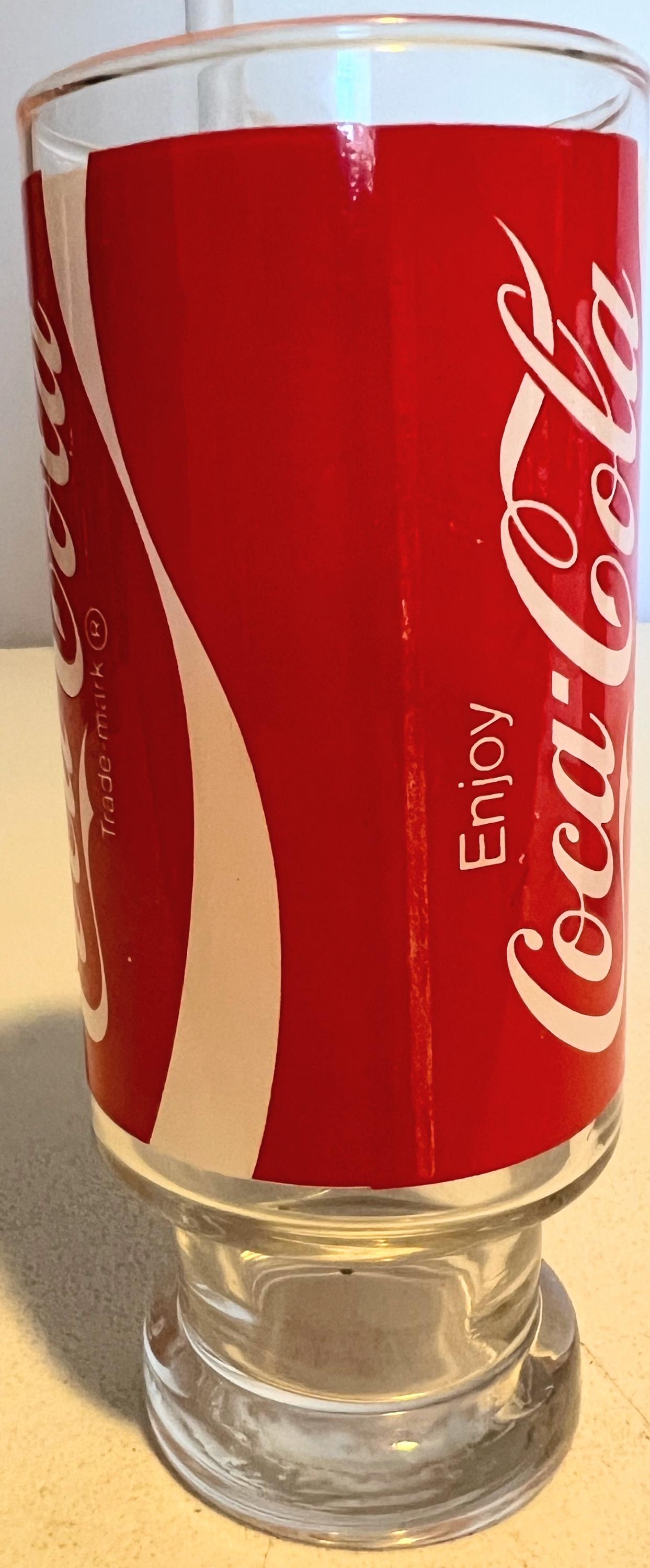 Vintage Coca-cola Coke 12oz Footed Glass Tumbler Drinking Glass Cup 6.5 ...