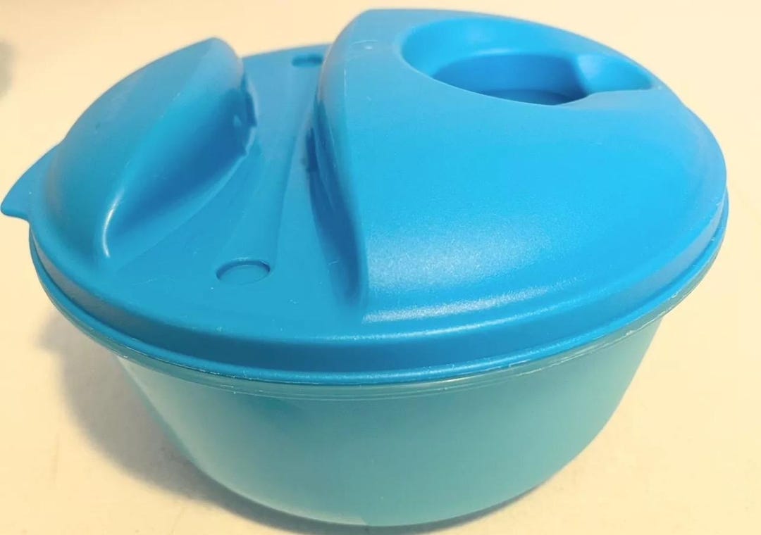 Tupperware Salad on the Go Bowl 2 Piece Set Blue 1700-8 No Utensil ...