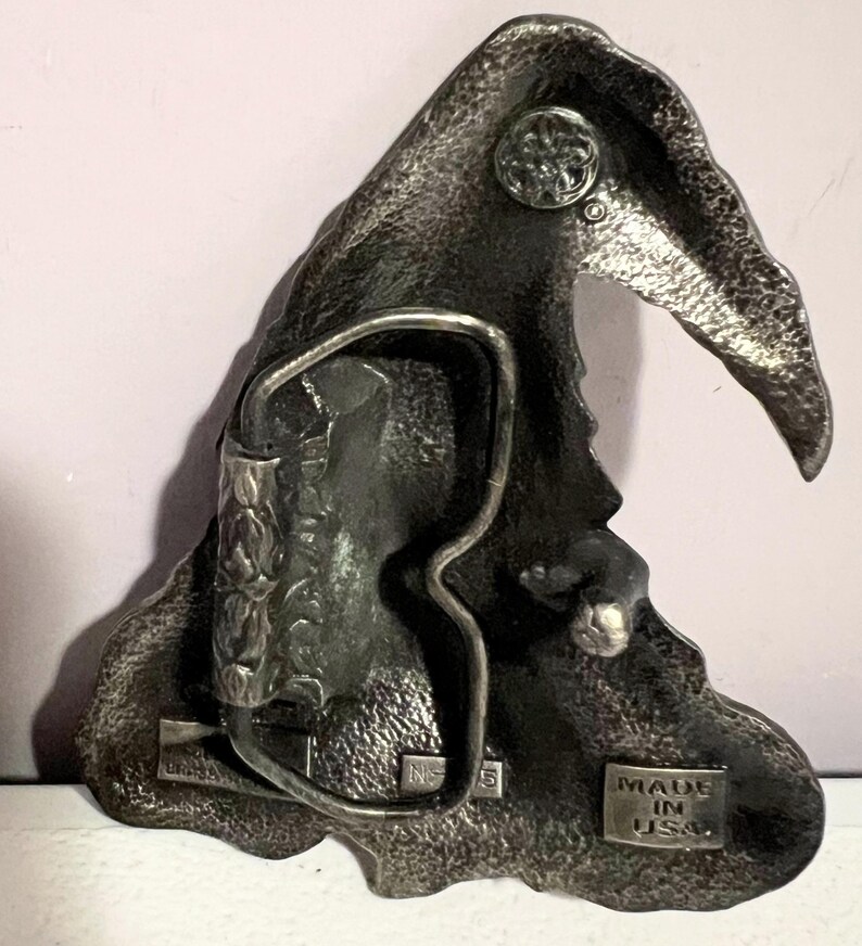 Vintage Pewter Wizard Belt Buckle Magician Mage Bergamot Brass Works ...