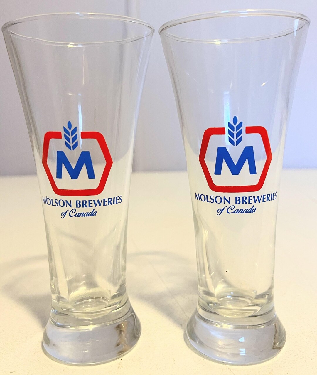 See of 2 Molson Breweries of Canada Beer Pilsner Glass 7 Tall - Etsy