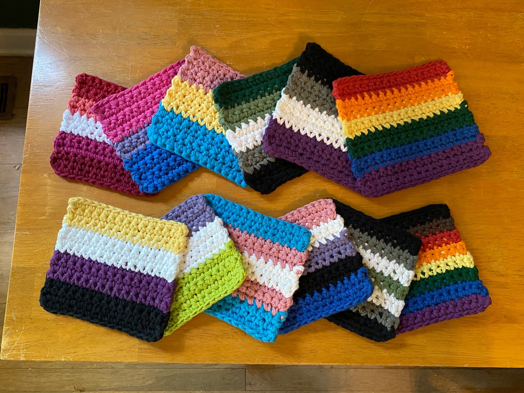 Pride Flag Crochet Coasters - Etsy