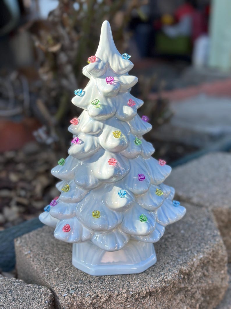 Hand Painted Ceramic Spring Tree 11.5” With Rosebud Lights - Etsy