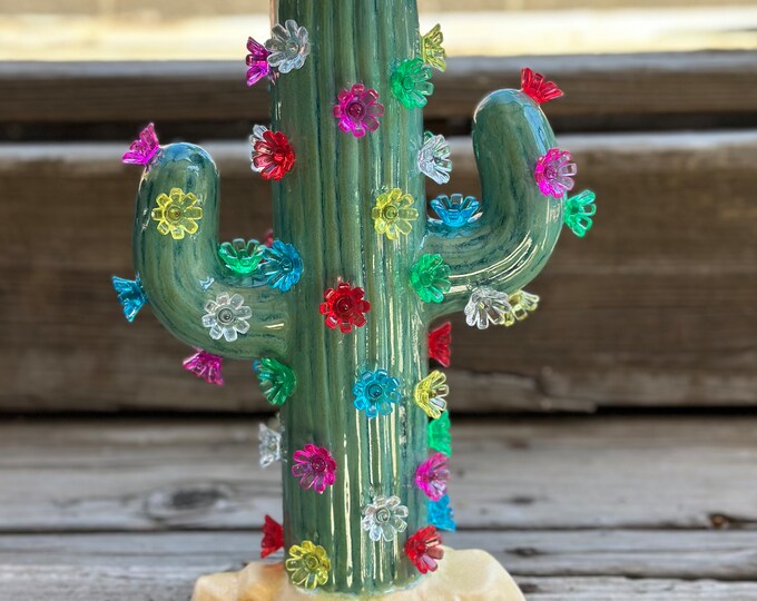 Cacti Trio Figurine Set, Set of 3 Cacti Ceramic Figurines, Ceramic ...