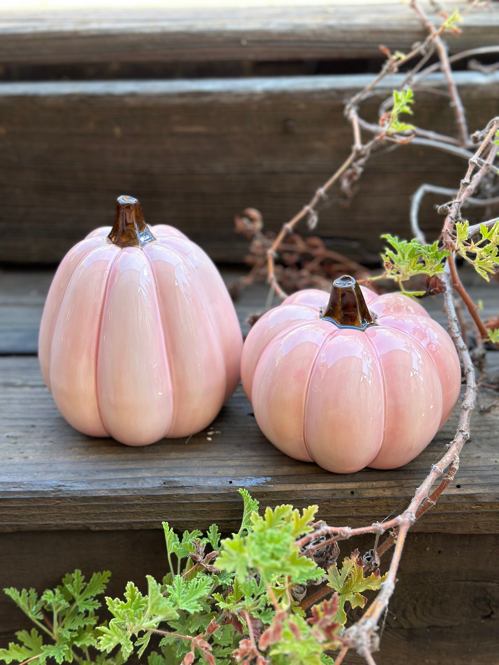 Ceramic Halloween Pumpkin Set: Halloween Table Decor - Etsy