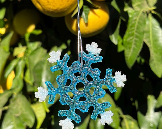 Turquoise Fused Glass Snowflake - Etsy Canada