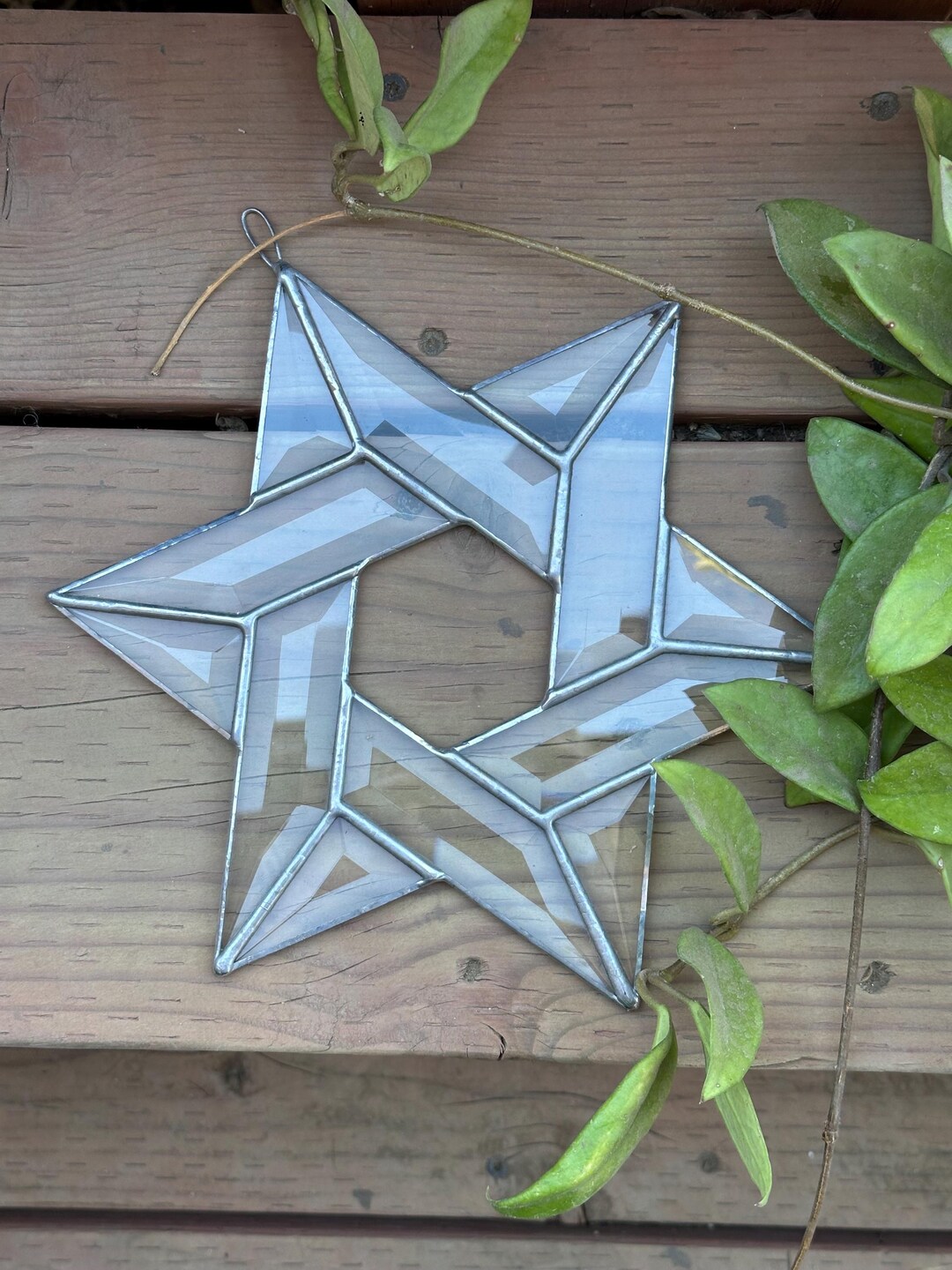 Large Beveled Glass Star of David Suncatcher - Etsy