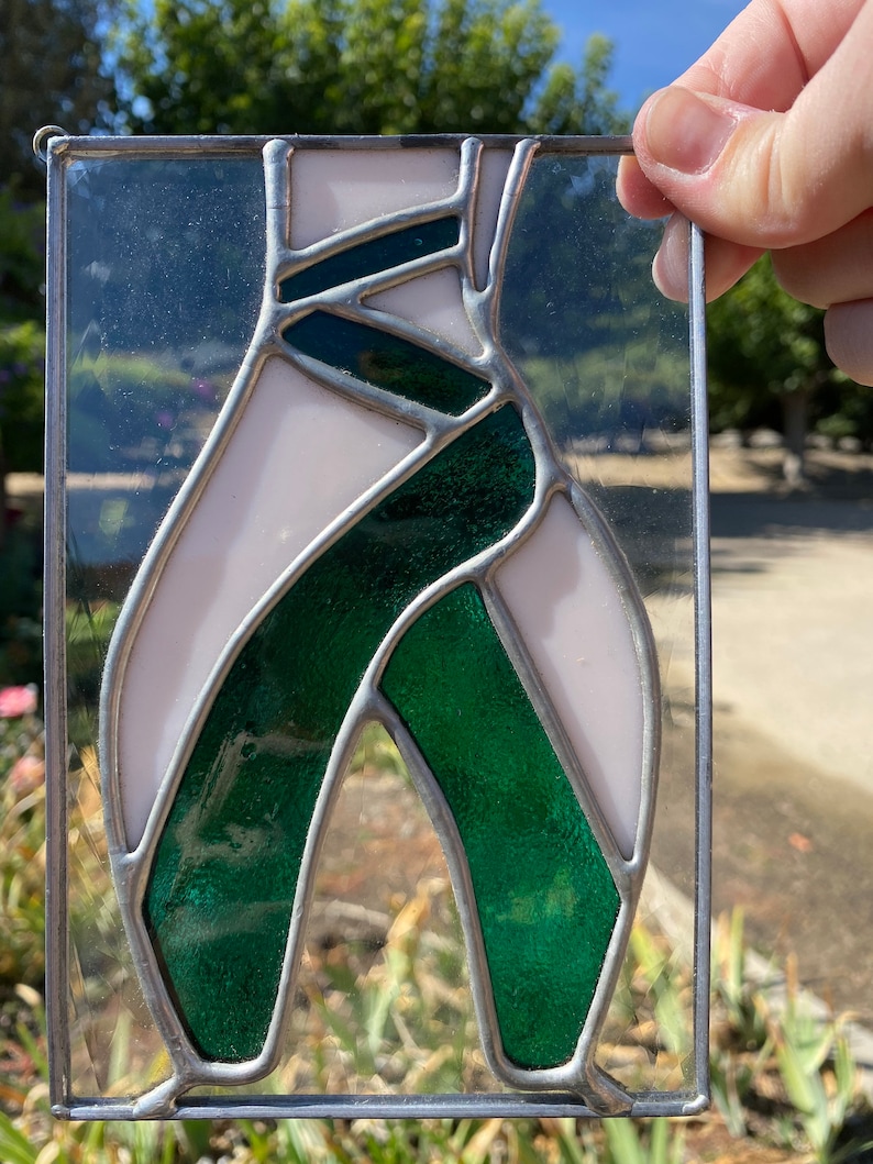 Stained Glass Point Shoe Suncatcher - Etsy