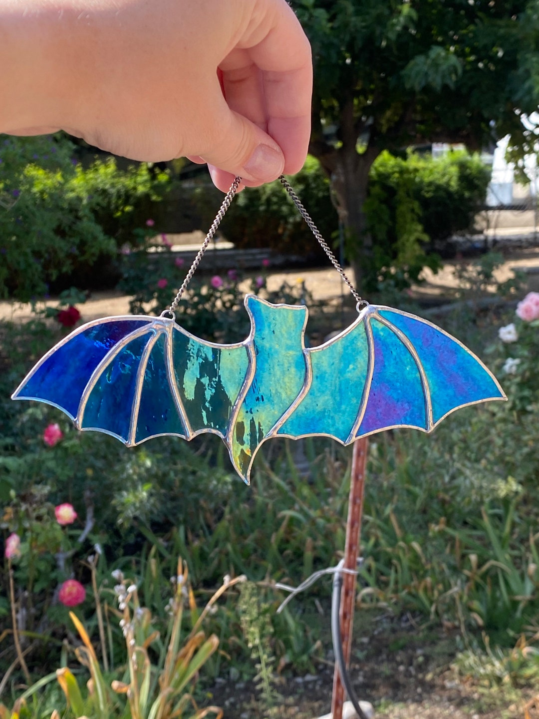 Stained Glass Bat Suncatcher | Handmade Spooky Window Decor - Etsy