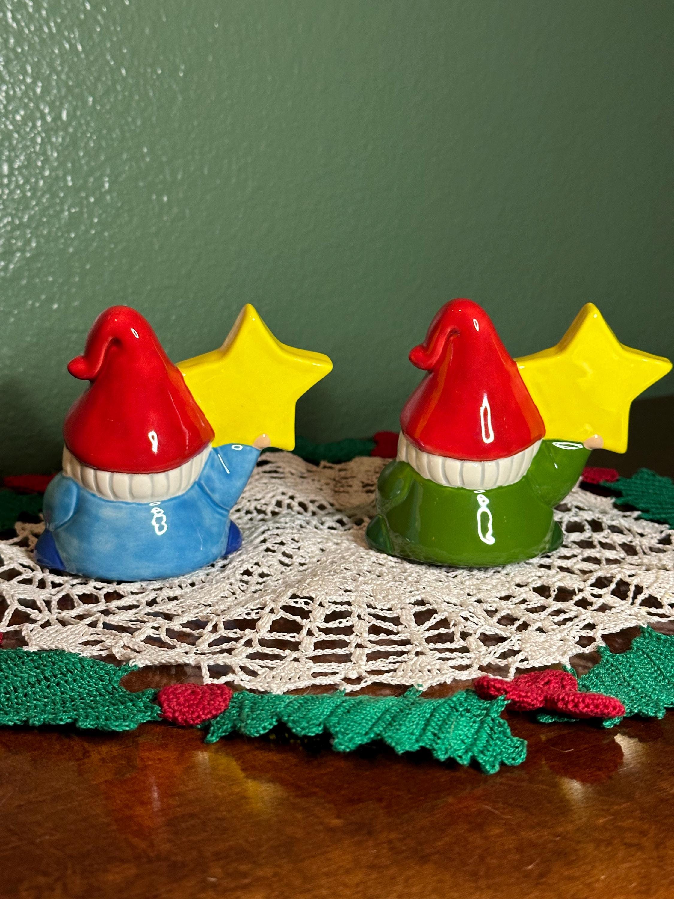 Hand Painted Ceramic Christmas Gnomes With a Star - Etsy