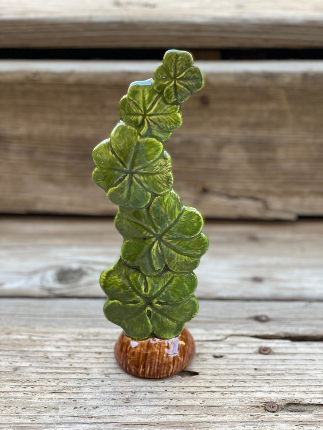 Hand Painted Ceramic Stacked Shamrocks - Etsy