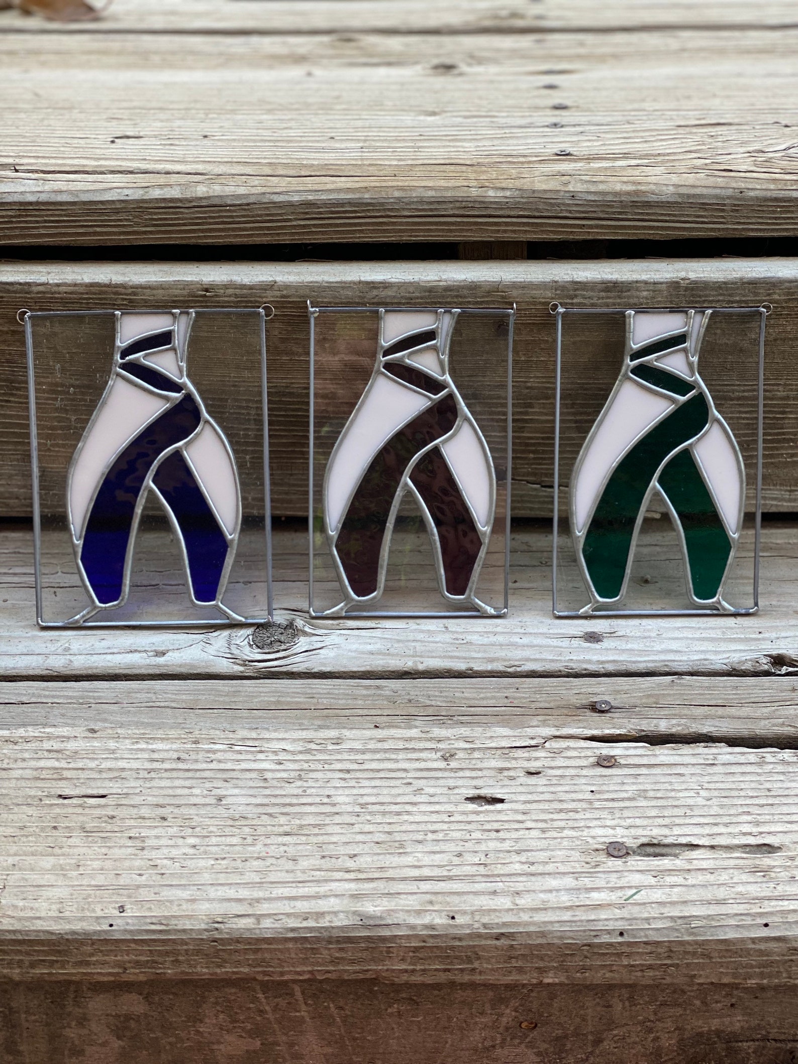 Stained Glass Point Shoe Suncatcher - Etsy