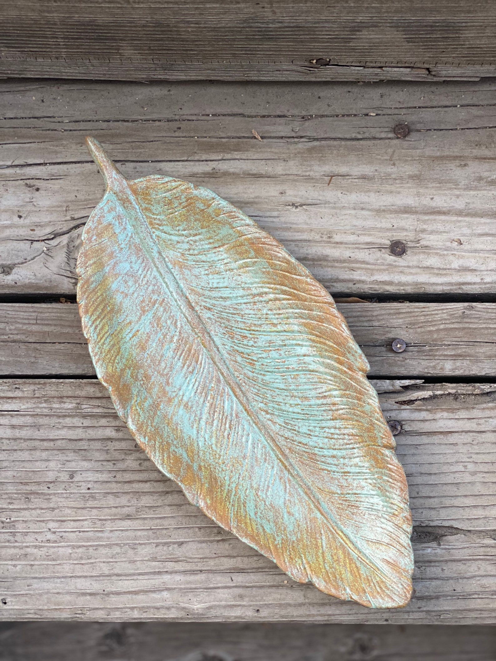 Hand Painted Ceramic Feather or Leaf Trinket Tray - Etsy