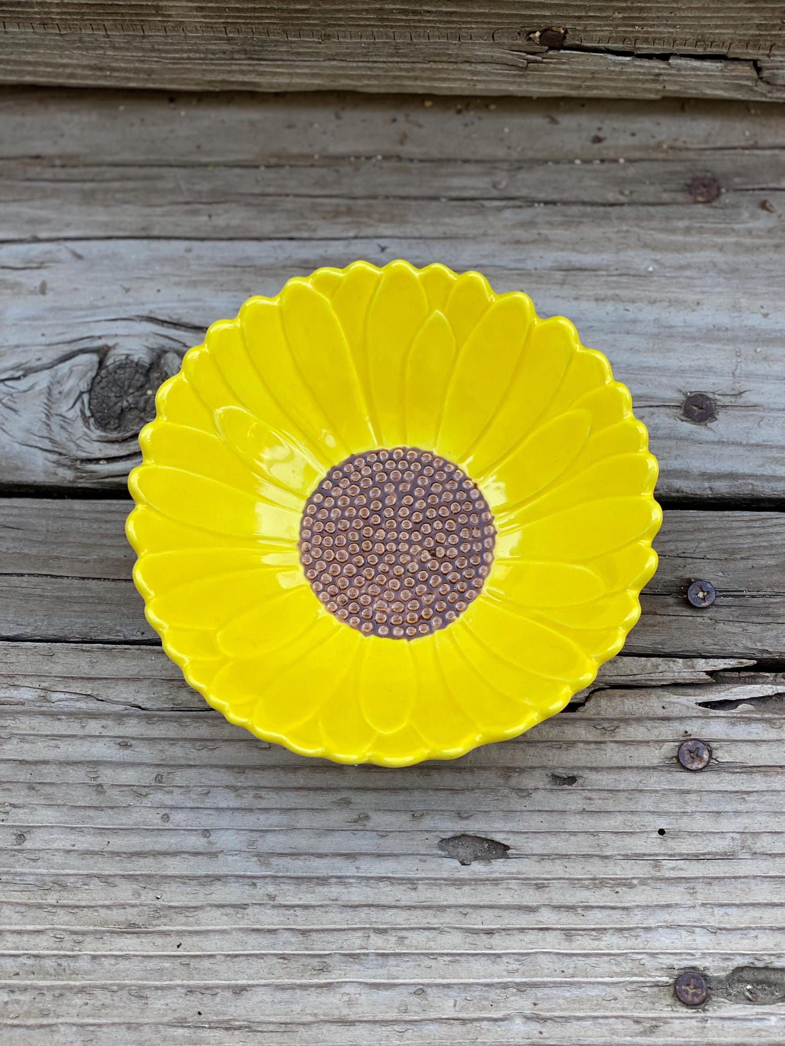 Hand Painted Ceramic Sunflower Plate and Bowl: Floral Dinnerware - Etsy