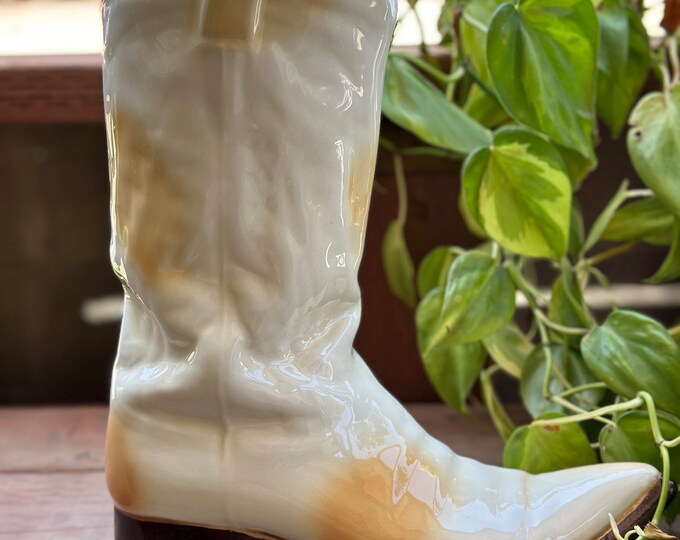 Extra Large 13 Hand Painted or Airbrushed Ceramic Cowboy Boot Vase ...