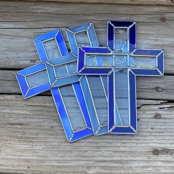 Stained Glass Cross Suncatcher - Etsy
