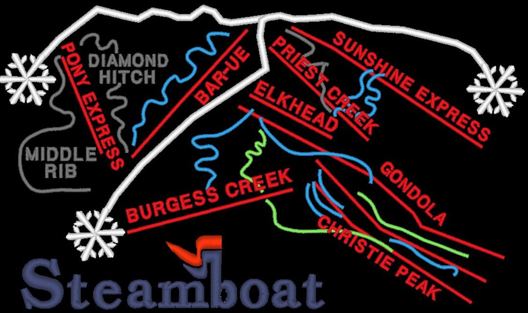 Ski Maps: STEAMBOAT Colorado Ski Map - Kitchen Towel - Alpine - Ski ...