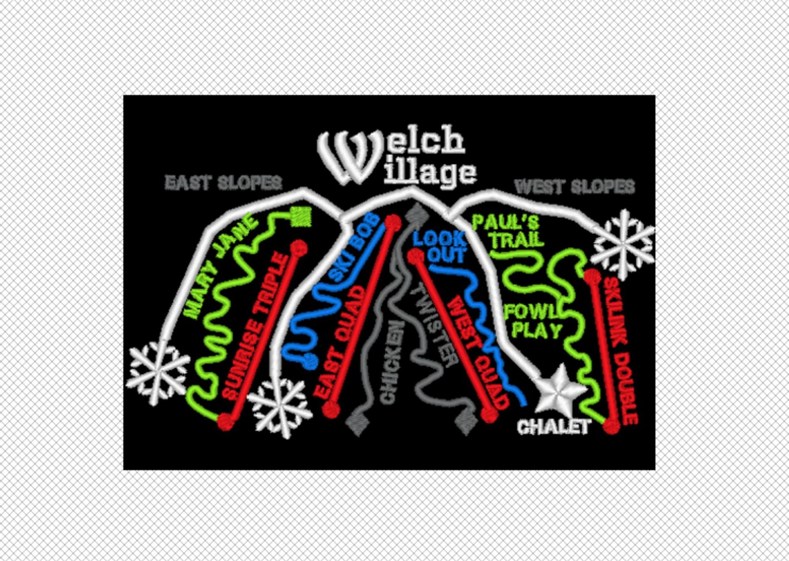 Ski Map Welch Village Minnesota Ski Map - Kitchen Towel - Alpine - Ski ...