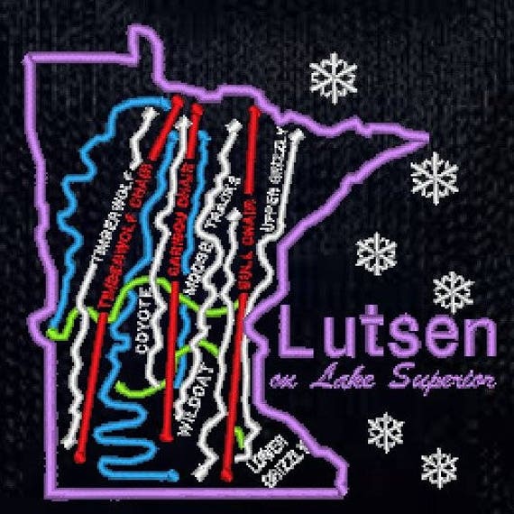 Ski Map: Lutsen Minnesota Ski Map Kitchen Towel Alpine | Etsy