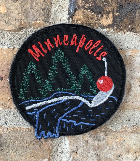 Embroidered Patch Minneapolis Cherry Spoon 4 inch diameter | Etsy