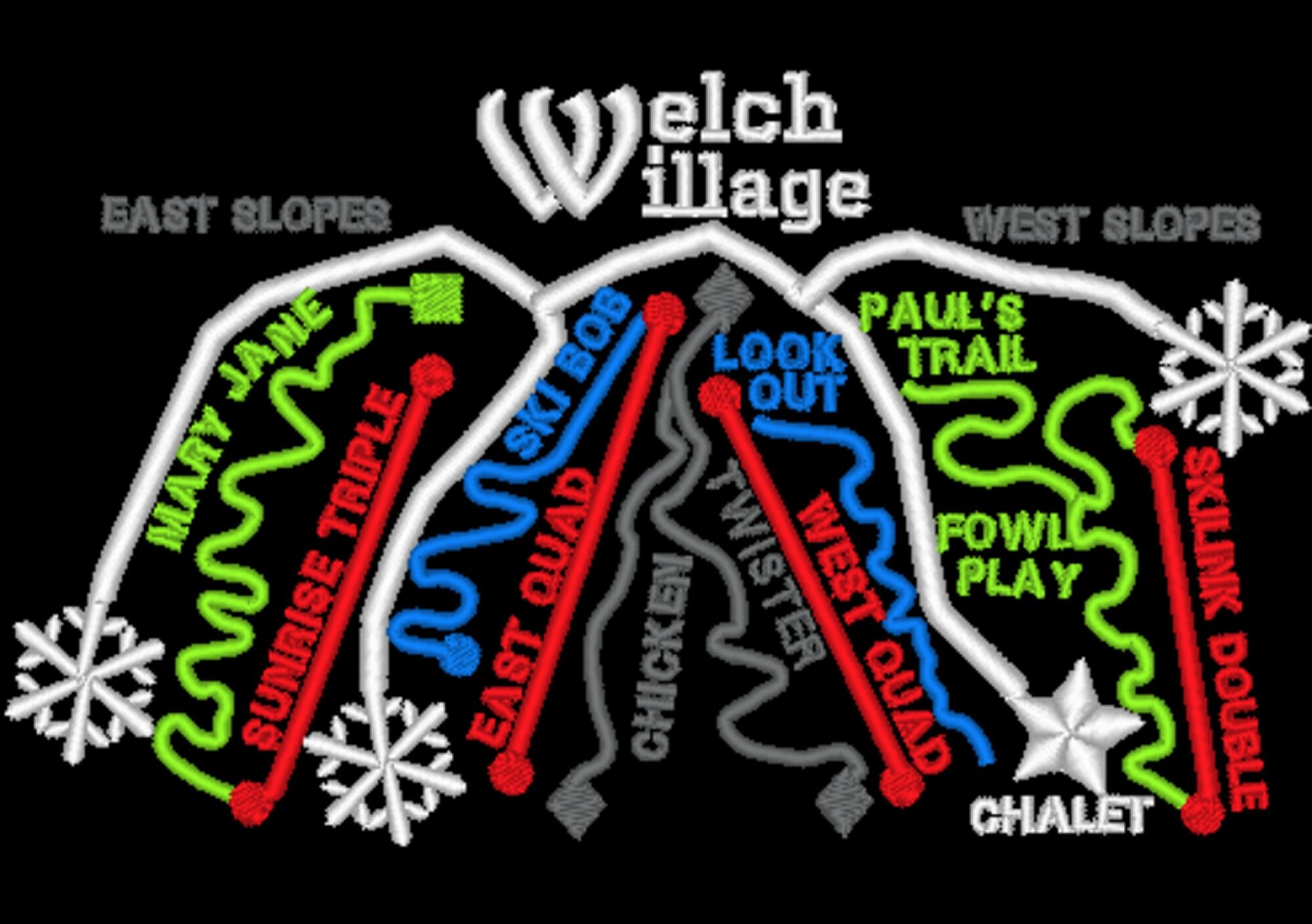 Ski Map Welch Village Minnesota Ski Map - Kitchen Towel - Alpine - Ski ...