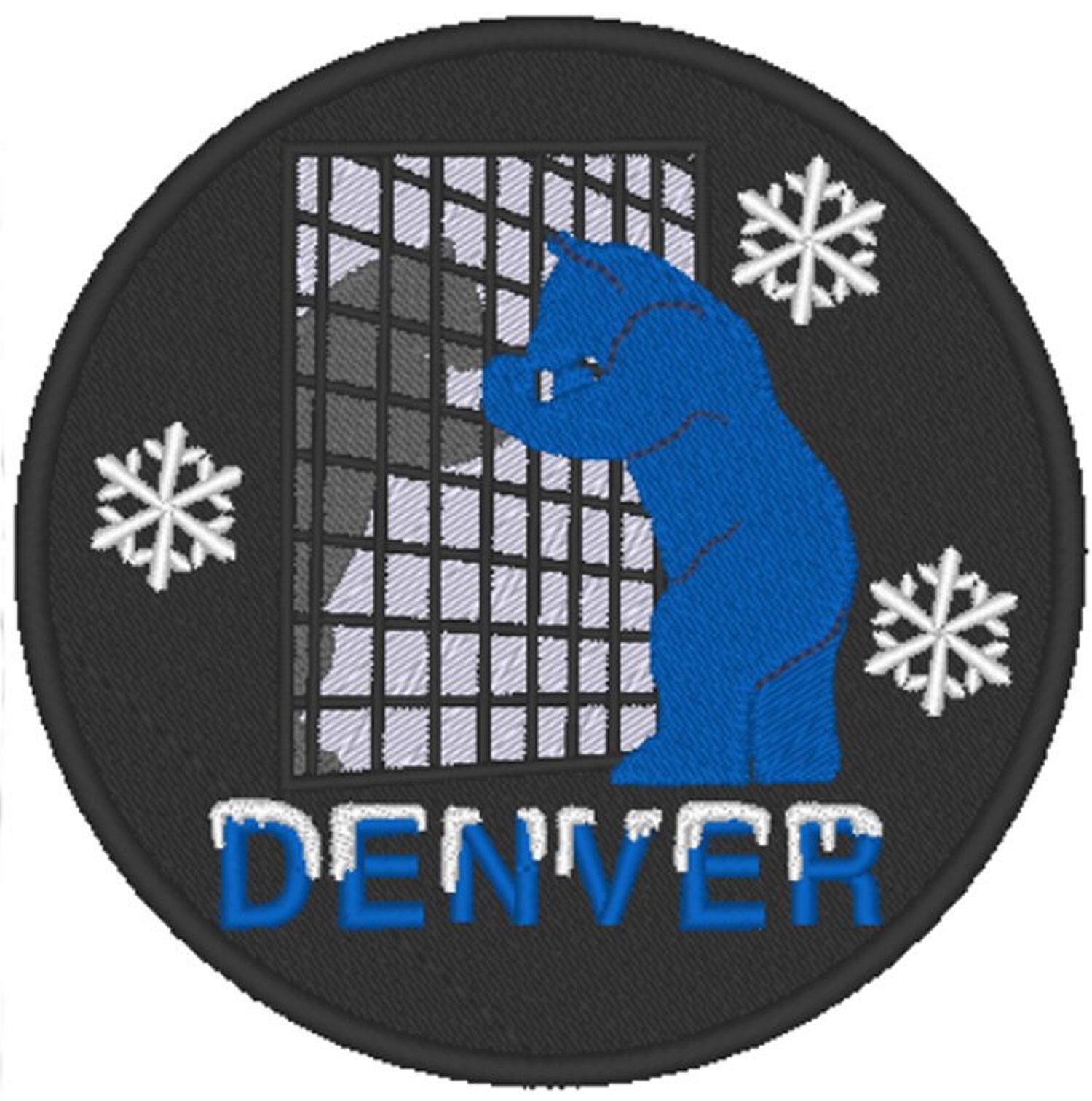 Embroidered Patch Denver Big Blue Bear 4 inch diameter | Etsy