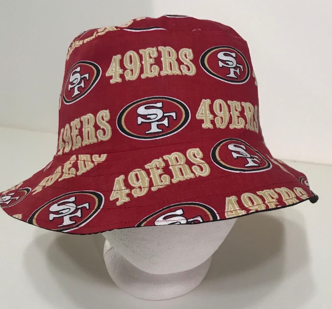 San Francisco 49ers Bucket Hat, Handmade, Reversible to Black, Unisex ...