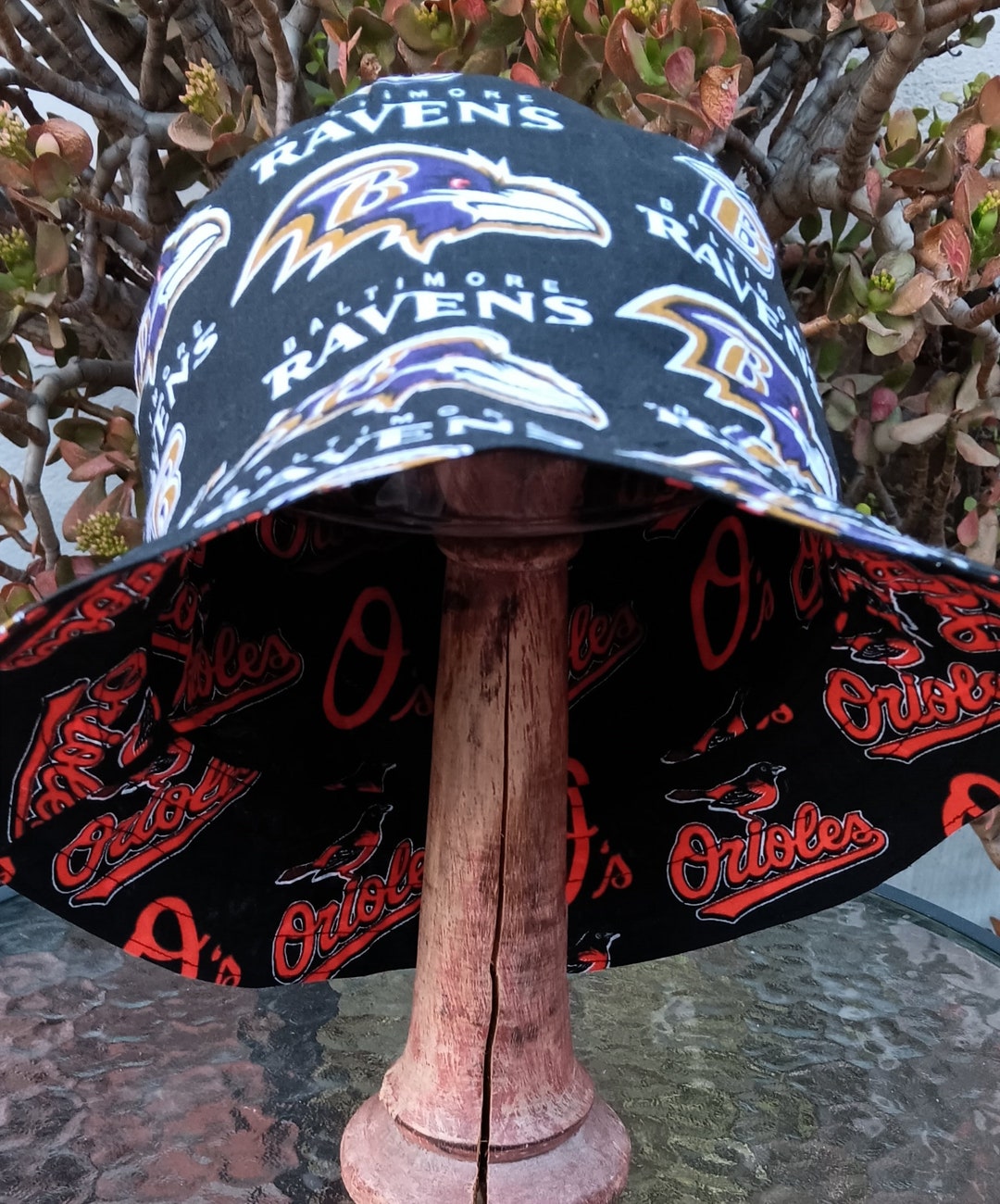Baltimore Ravens / Orioles Bucket Hat, Handmade, Reversible, Sizes up ...