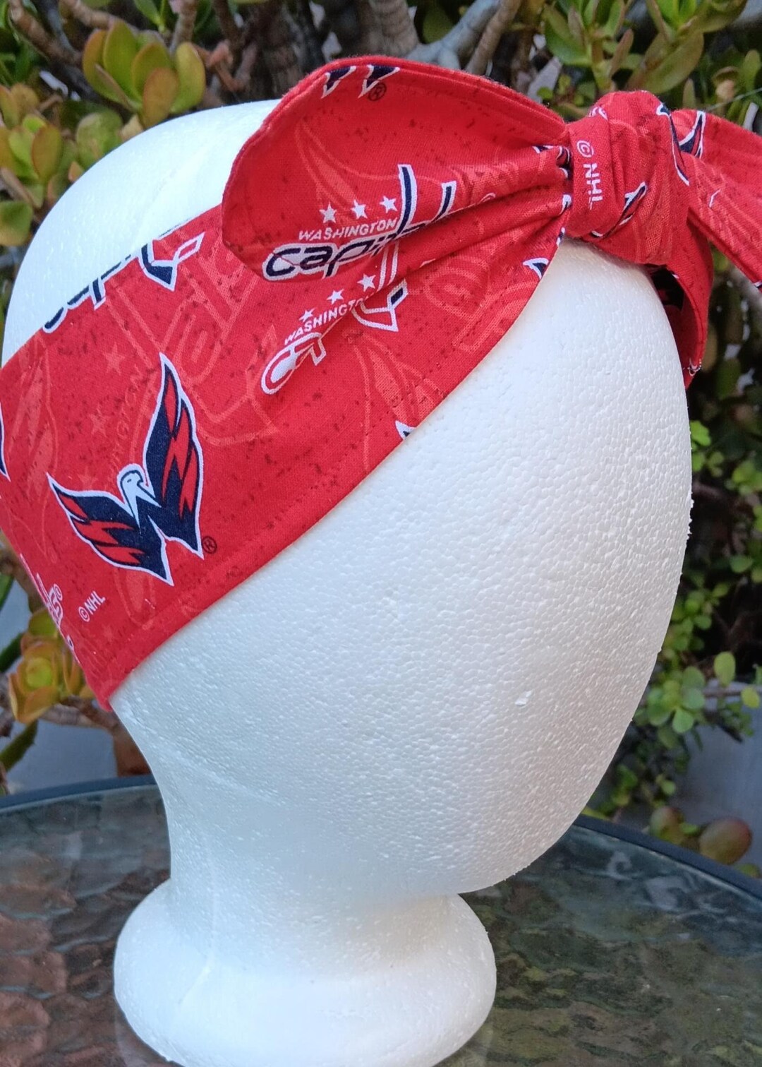 3” Washington Capitals Headband, Handmade, Self Tie Hair Wrap, Pin up ...