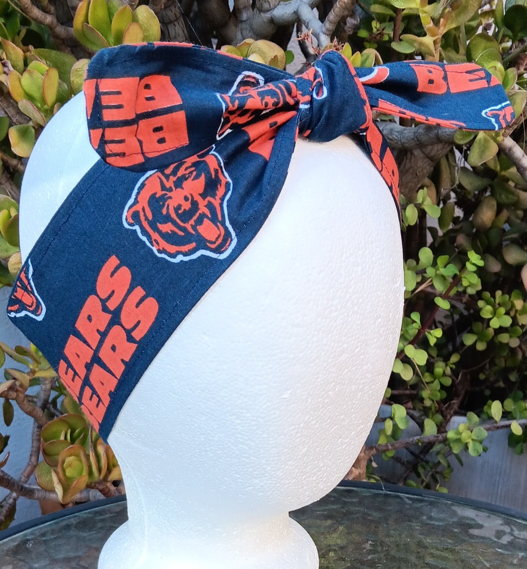 3 Wide Chicago Bears Headband, Self Tie, Hair Wrap, Pin up Style, Hair ...