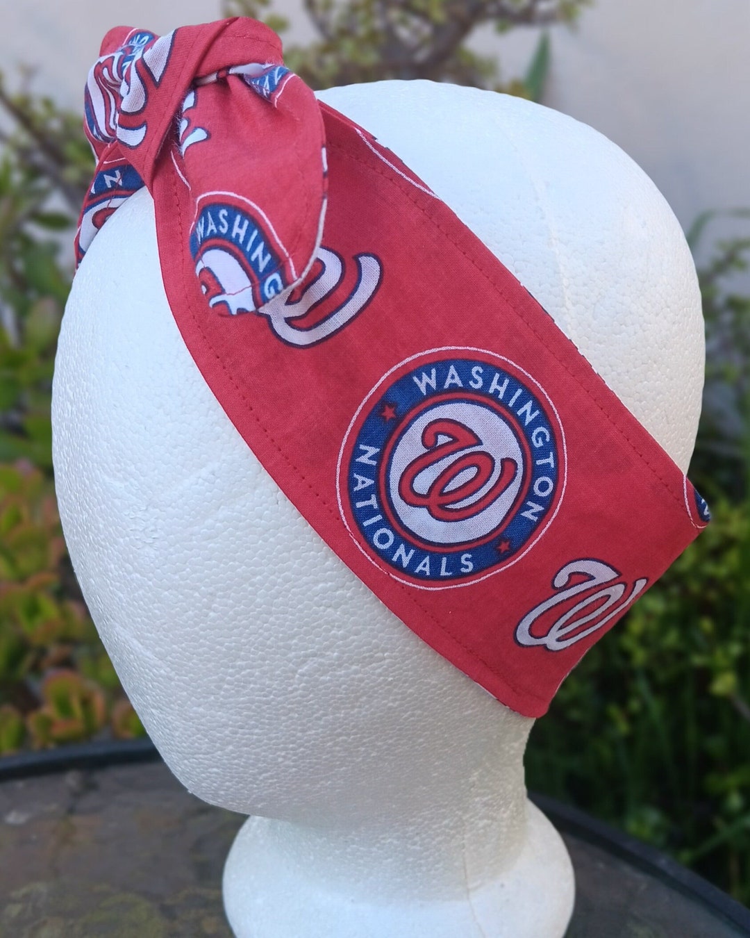 3” Wide Washington Nationals Headband, Handmade, Self Tie, Hair Wrap ...