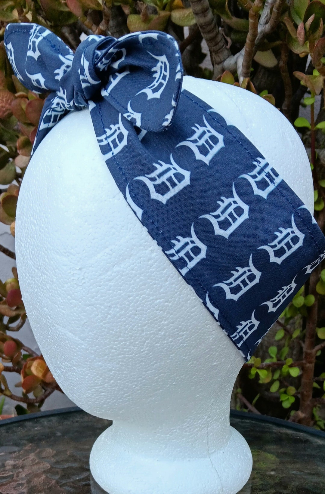 3” Wide Old English D Headband, Self Tie, Hair Wrap, Head Wrap, Pin up ...