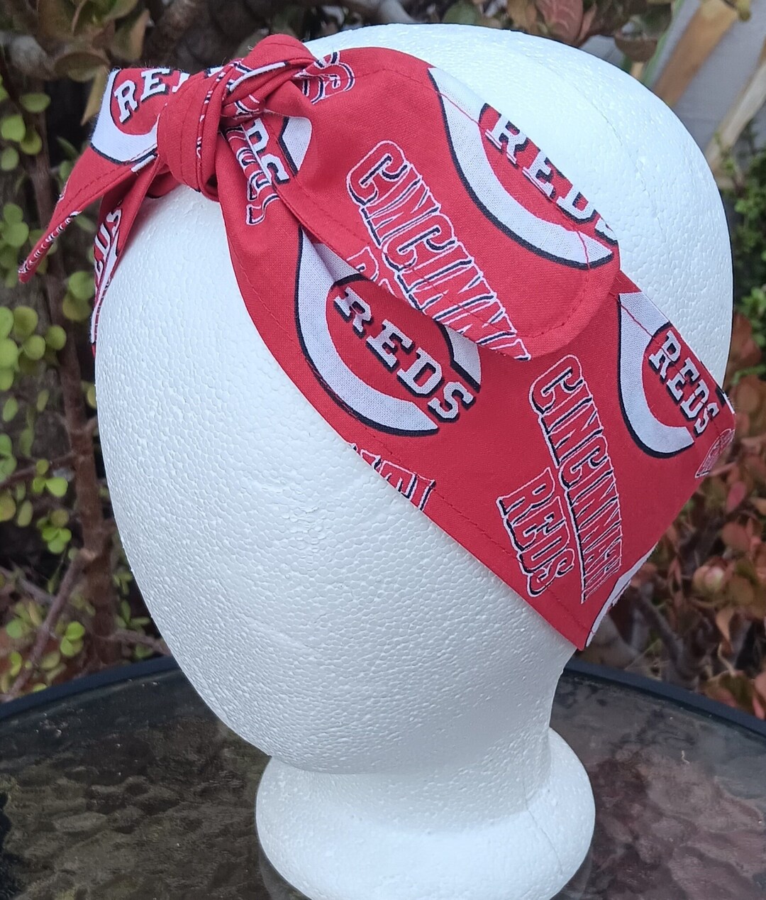 3” Wide Cincinnati Reds Headband, Self Tie, Hair Wrap, Head Wrap, Pin ...