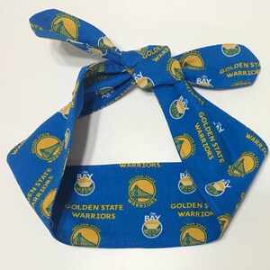 3 Wide GSW Golden State Warriors Head Band, Self Tie, Hair Wrap, Head ...