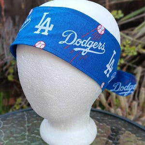 3” Wide LA Dodgers Headband, Handmade, Hair Tie, Scarf, Pin Up, Hair ...