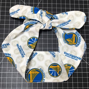 3 Wide GSW Golden State Warriors Head Band, Self Tie, Hair Wrap, Head ...