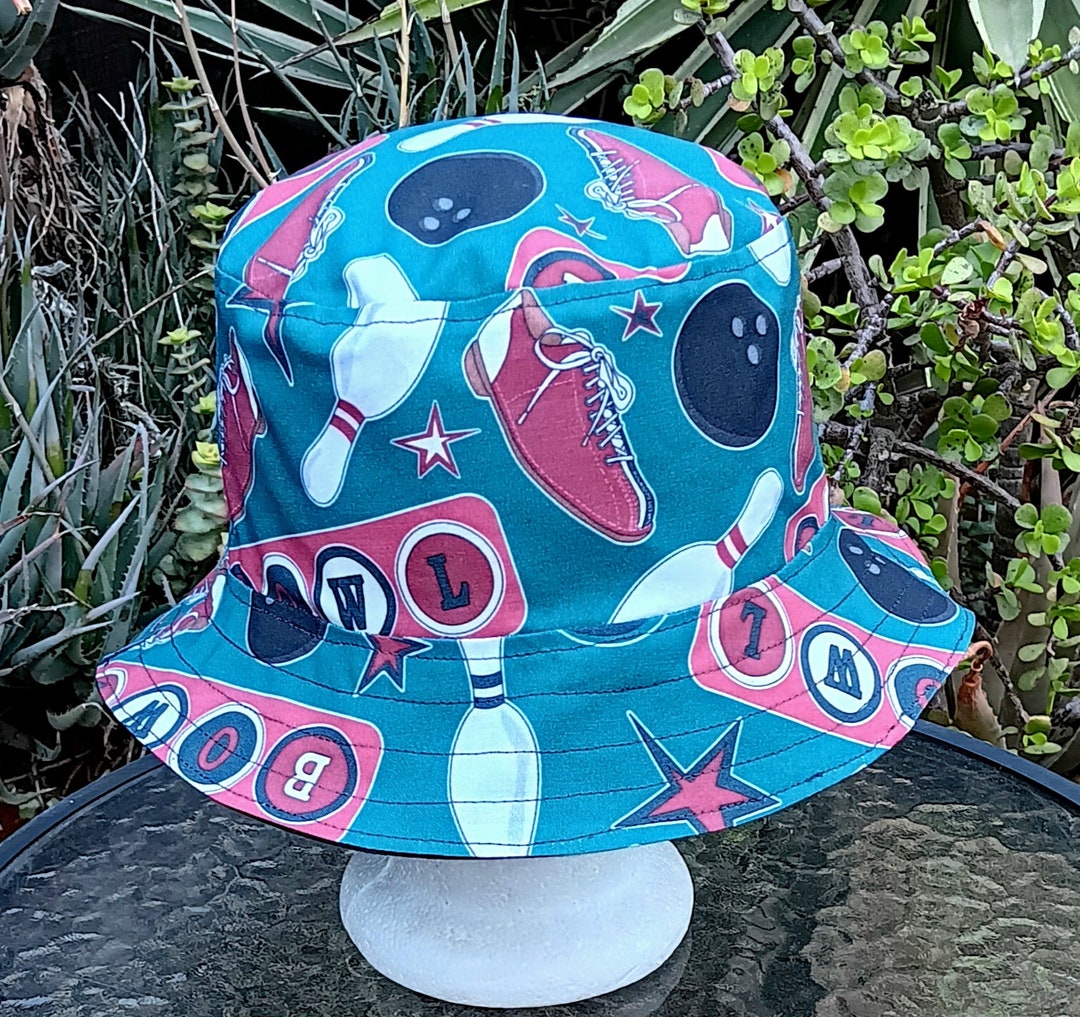 Bowling Theme Bucket Hat, Reversible, Unisex Sizes S-XXL, Cotton ...