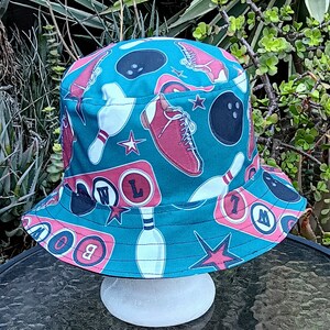 Bowling Theme Bucket Hat, Reversible, Unisex Sizes S-XXL, Cotton ...