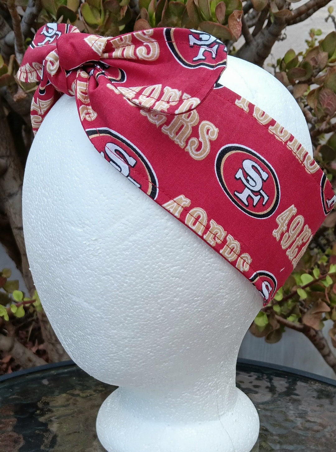 3” Wide San Francisco 49ers Headband, Self Tie, Handmade, Niners Hair ...