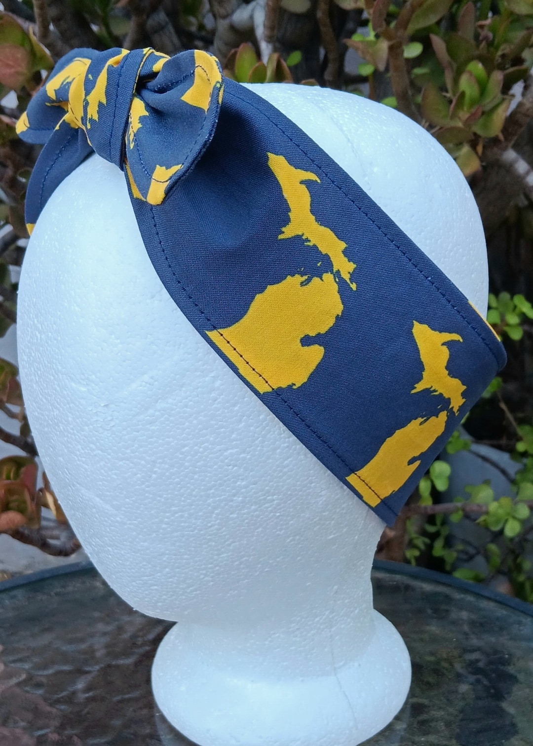 3 Wide Michigan Theme Headband, State of Michigan Outline, Hair Wrap ...