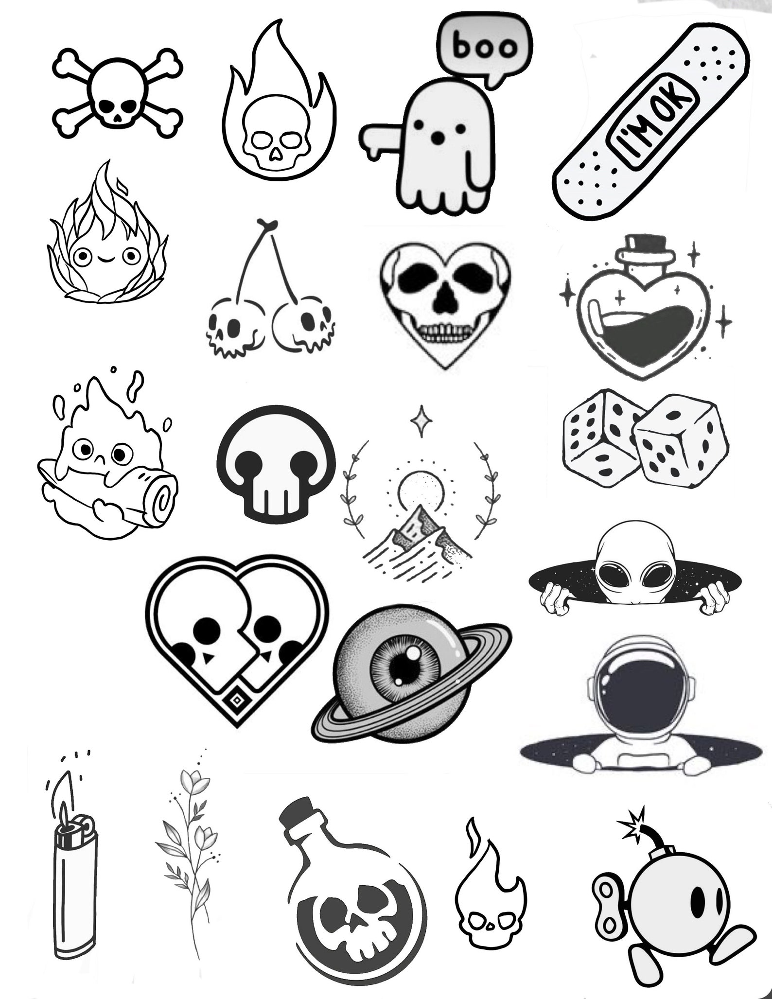 Simple Tattoo Flash Art - Etsy