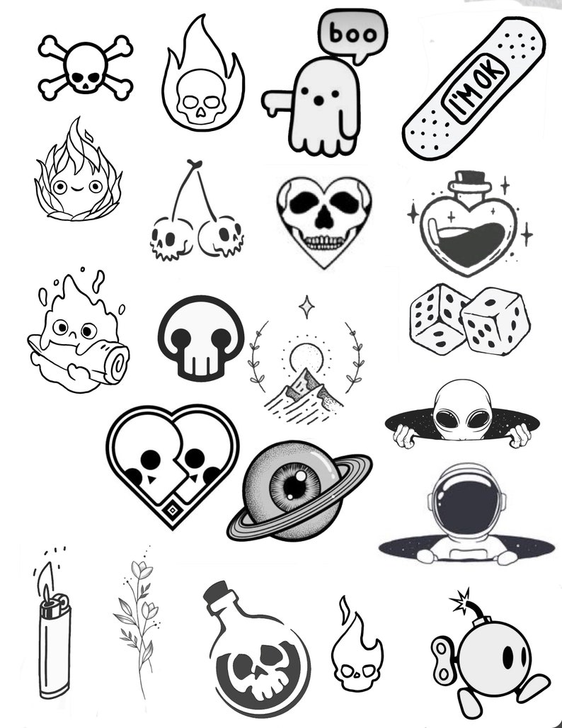 Simple Tattoo Flash Art - Etsy