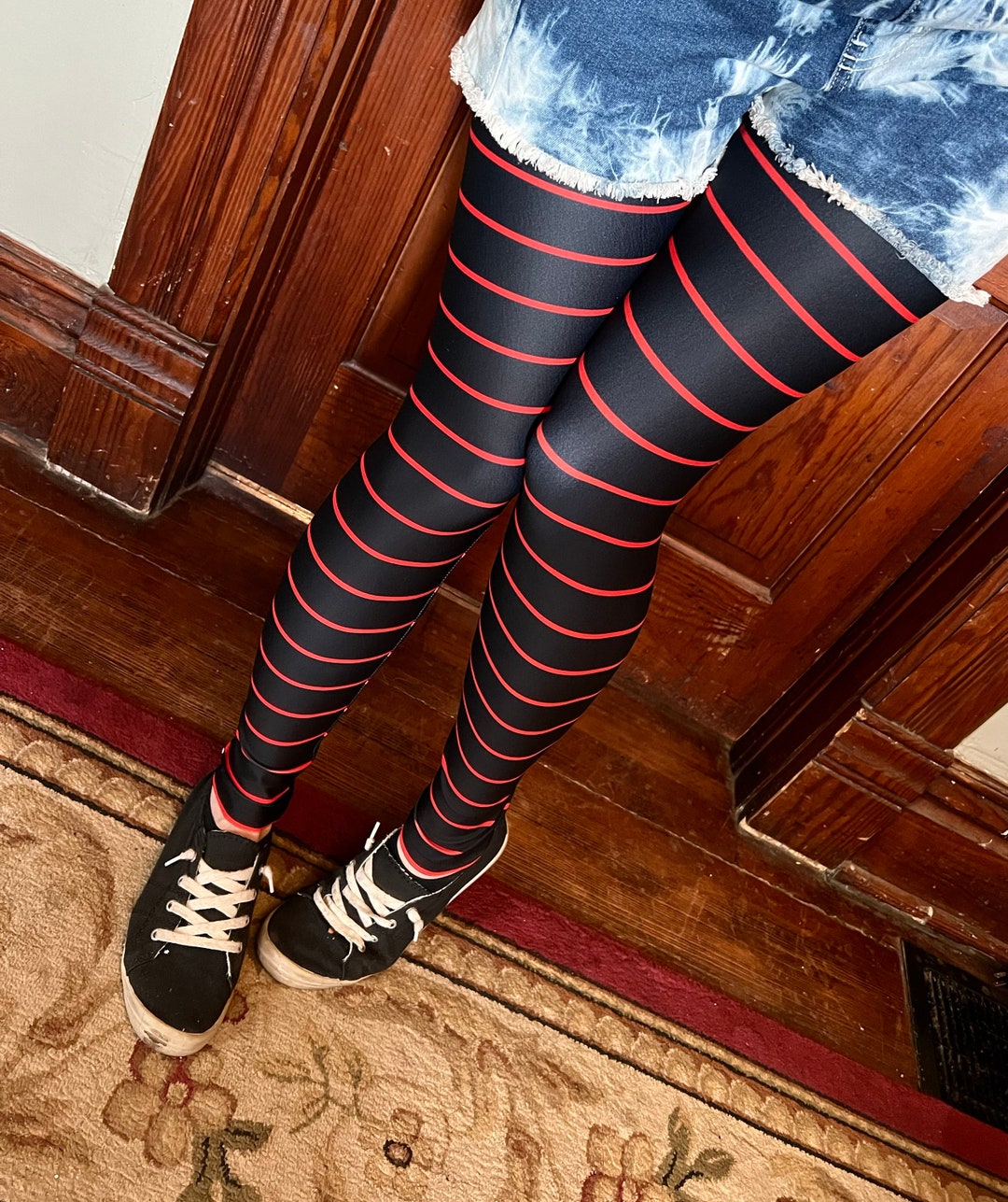 Black and Red Leggings Mavis Costume - Etsy