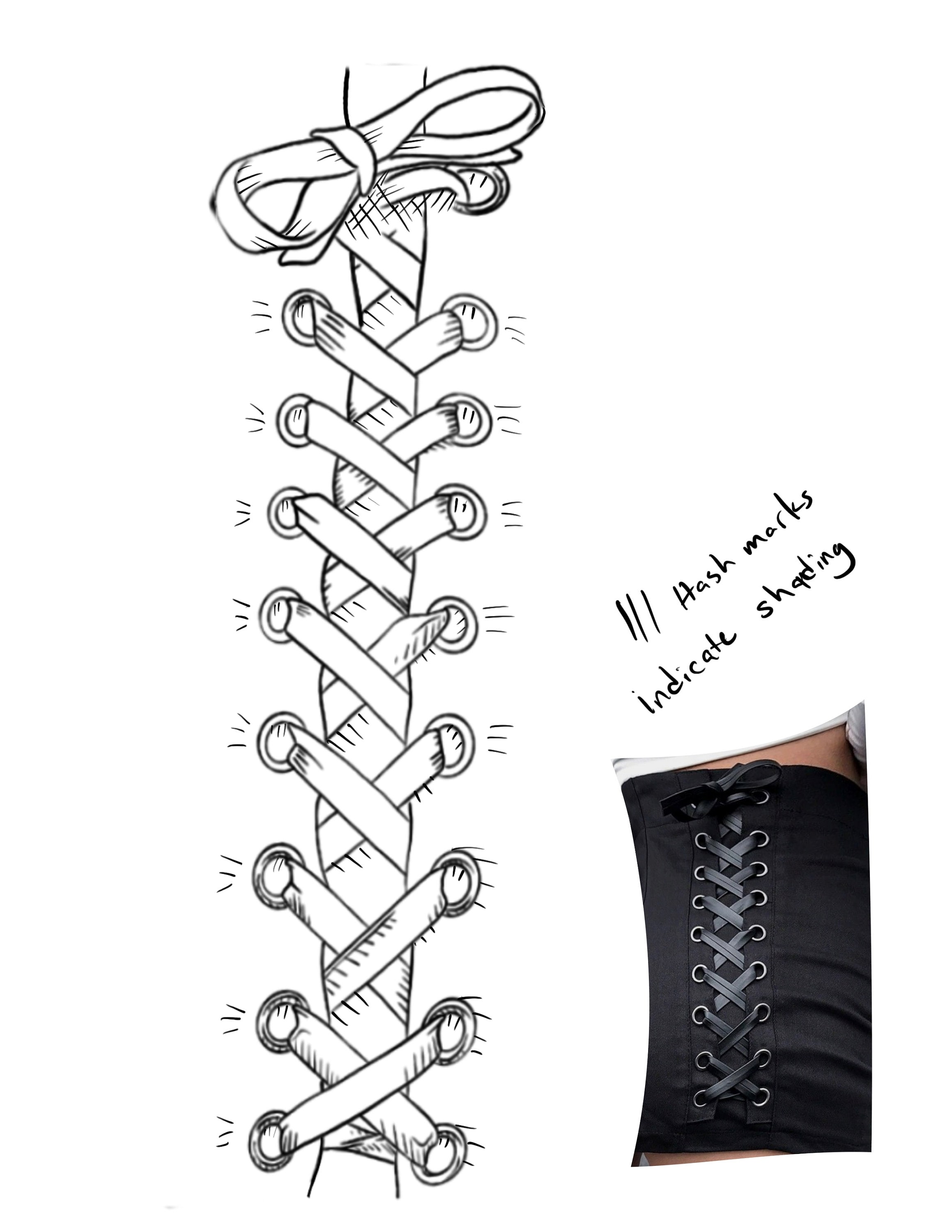Laced up Tattoo Design - Etsy