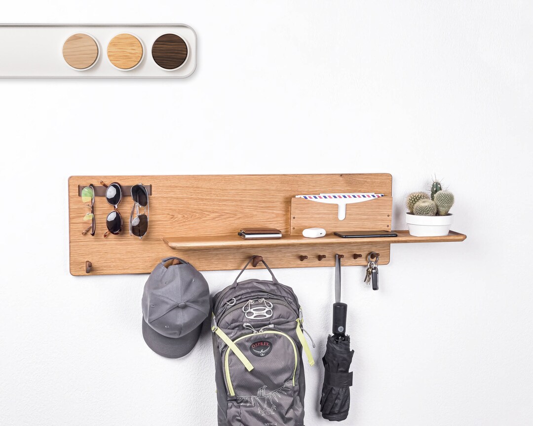 Entryway Organizer Wall Storage for Coat, Keys, Mail, Backpack ...