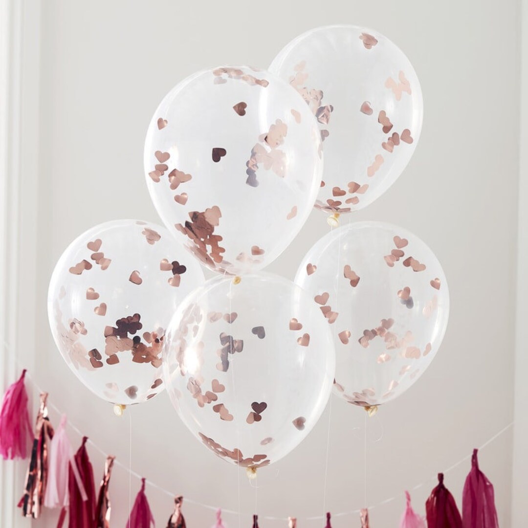 Rose Gold Foiled Confetti Balloons Bride Hen Party Shower Red - Etsy