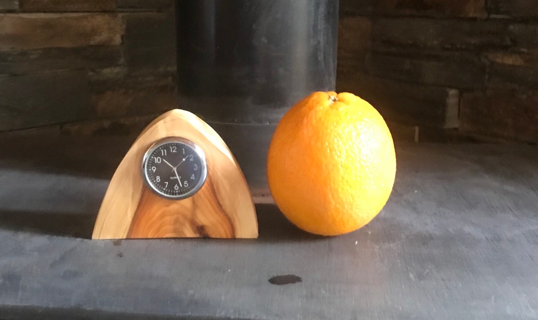 Handmade Miniature Clock in Yew in Unique Design. There is a Choice of ...