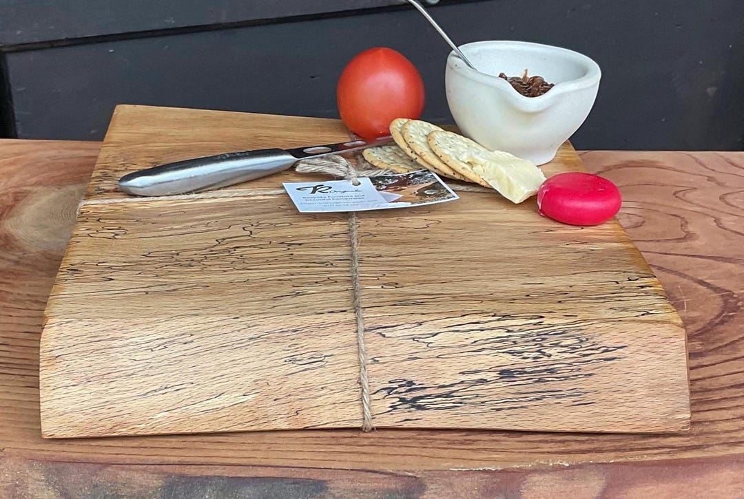 Live Edge Chopping Board, Solid Spalted Beech Serving Board, Charcuterie Board/platter James ...