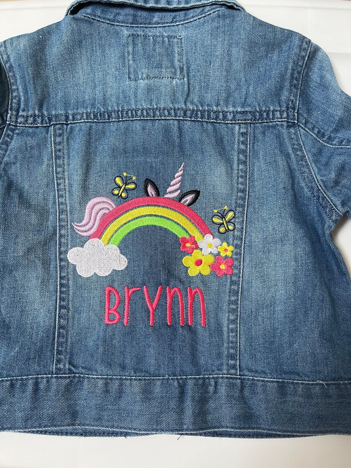 Rainbow Unicorn Denim Jacket - Etsy
